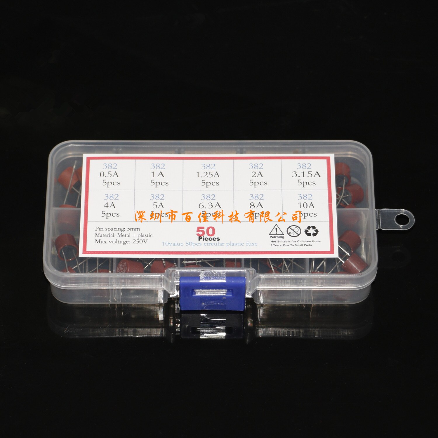 50Pcs 10 specifications 382 round fuse 250V (T0.5-... – Grandado