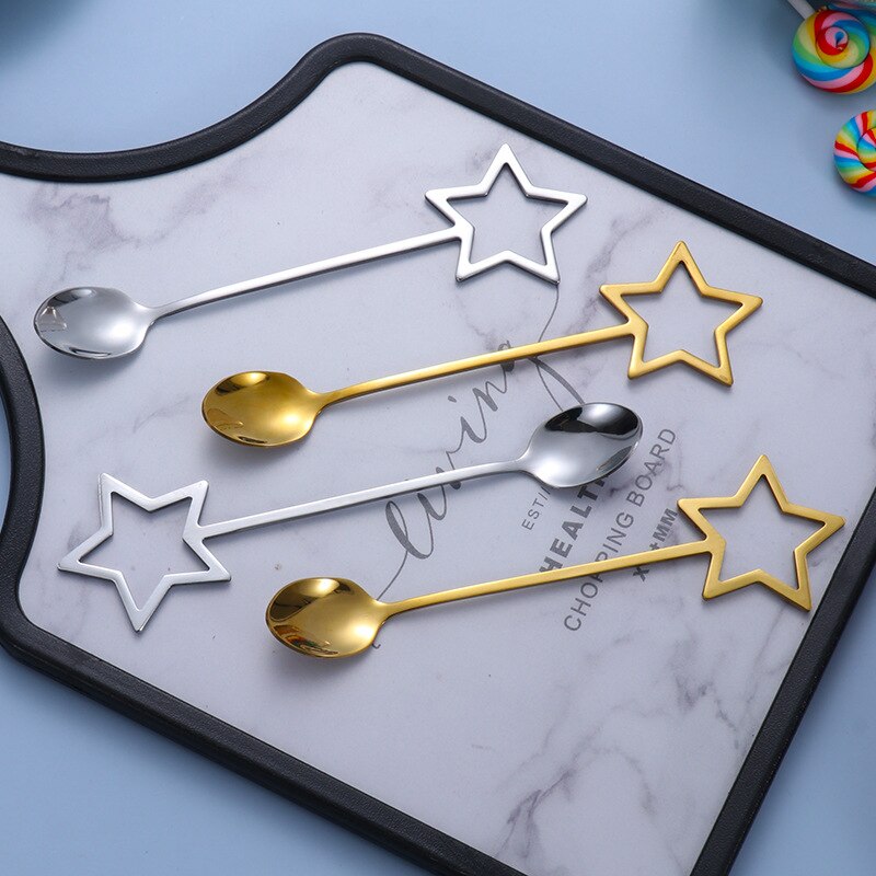 Thee Koffie Lepel Zilver Goud Dessert Lepel Food G... – Vicedeal