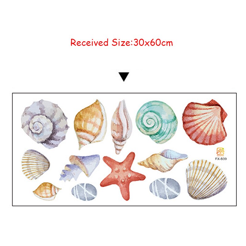 DIY Watercolor Cartoon Shell Conch Starfish Home W... – Grandado