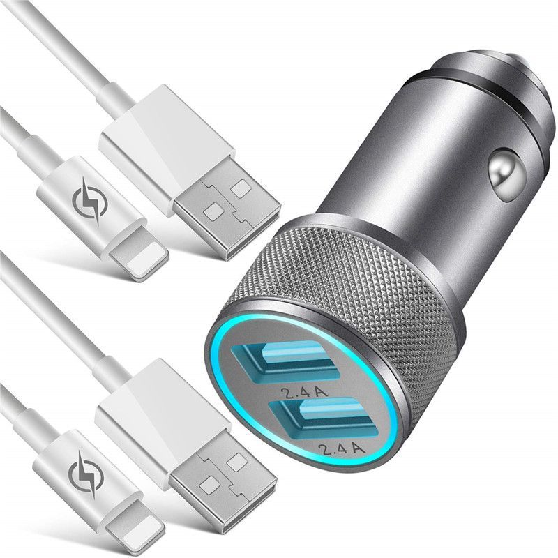 Mini Usb Car Charger 12W Metalen Dual Port Usb Ada... – Grandado