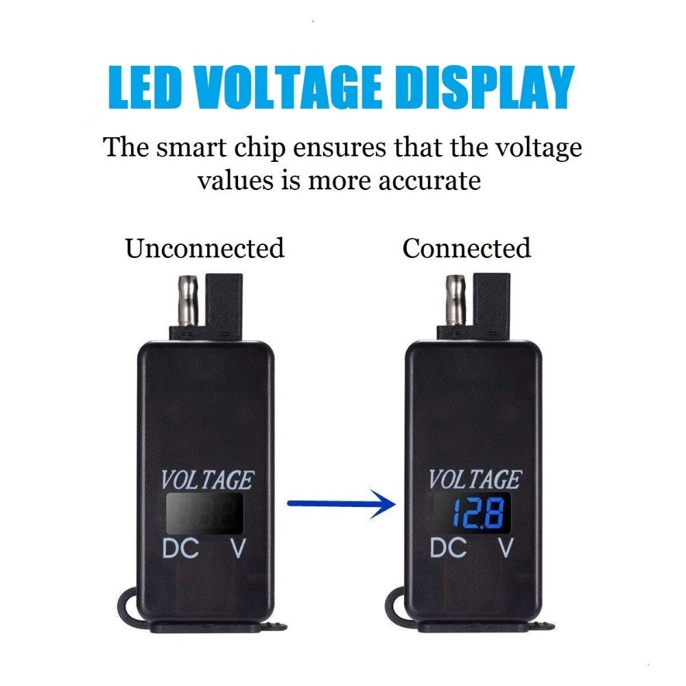 SAE To USB Adapter with Voltmeter Motorcycle Quick... – Vicedeal