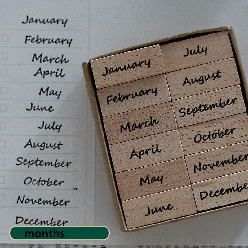 1 set Woodware Rubber Stamps With Weeks Months Woo... – Vicedeal
