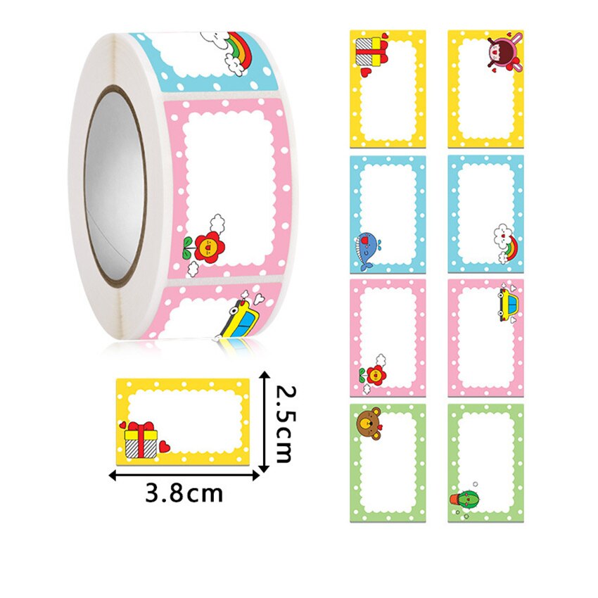 250pcs/roll Cartoon Animals Name Tag Labels Write-... – Grandado