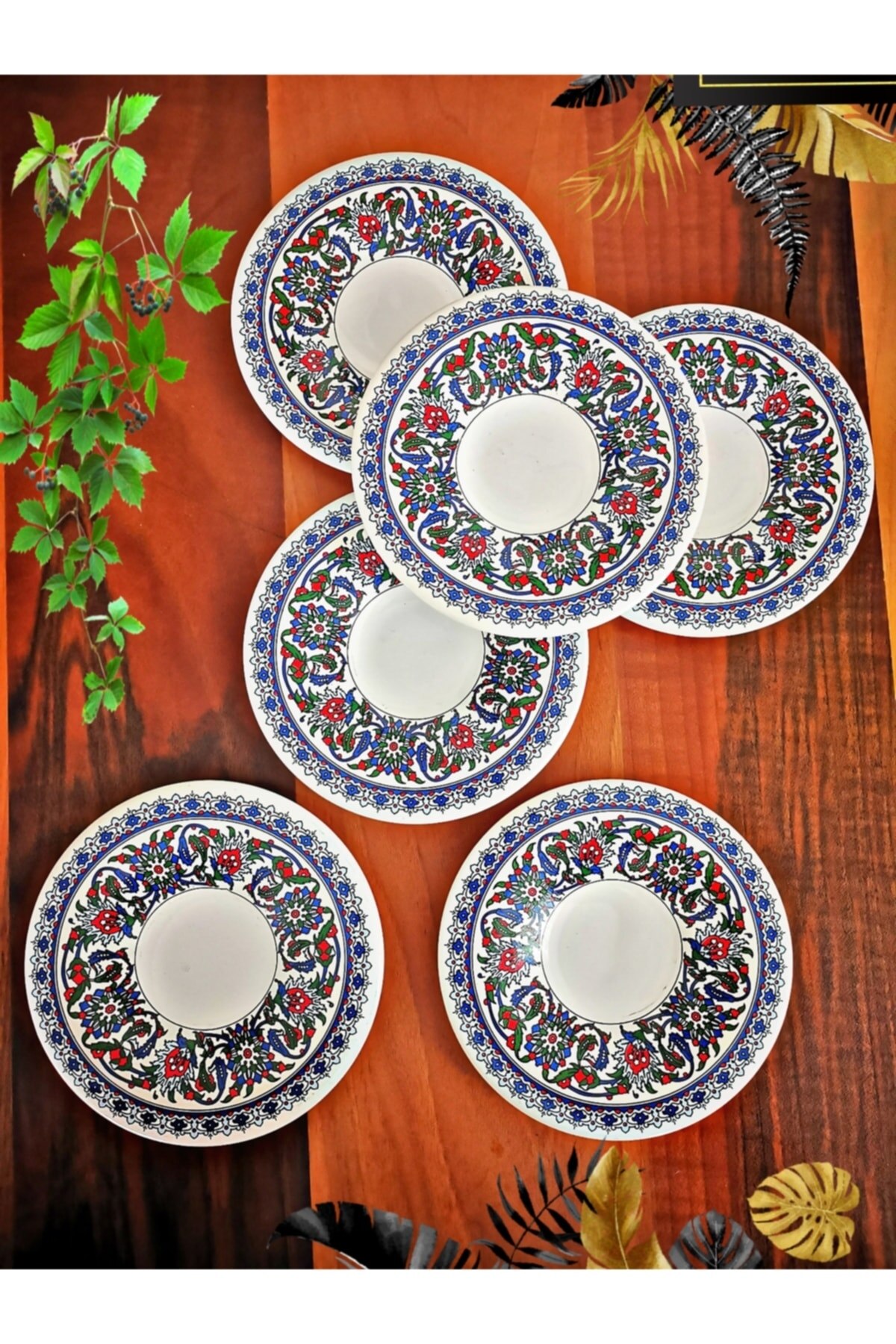 Gold Tile Patterned 6 Person Tea Set with Saddleba... – Vicedeal