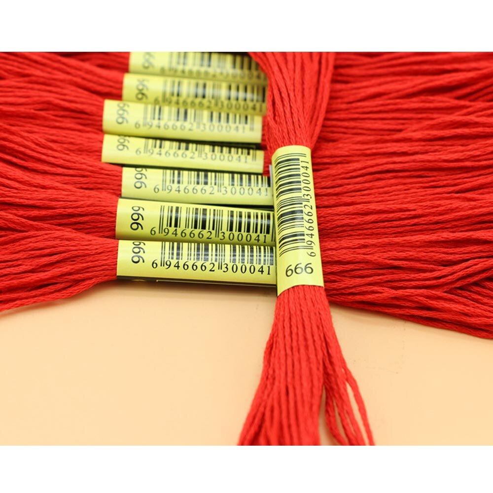6pcs/set Red Cotton Thread Skeins Floss Embroidery... – Vicedeal