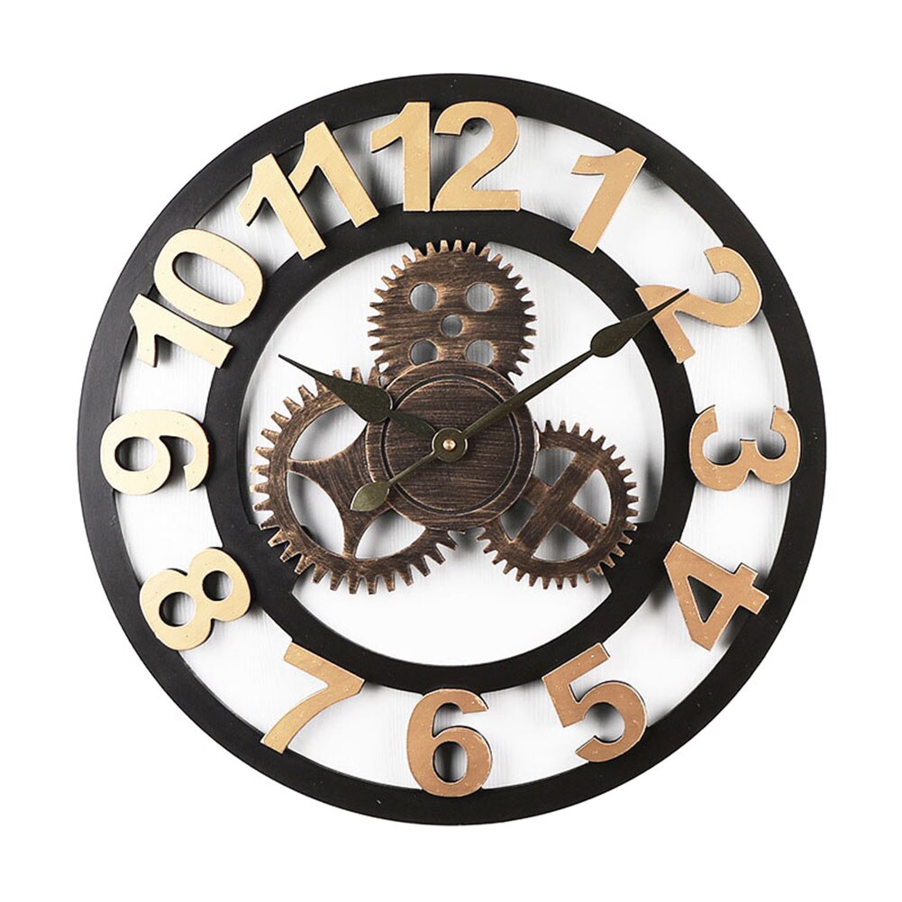 Mute Wall Clock Vintage Gear Silent Digital Clocks... – Grandado
