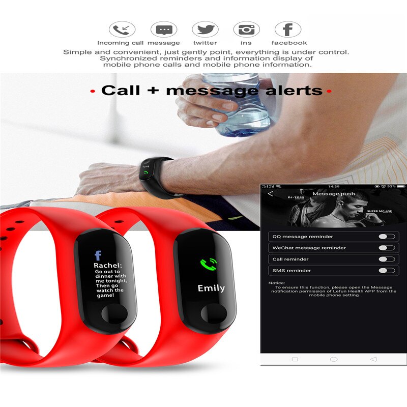 Smart Bracelet M3 Wristband Waterproof Touch Scree... – Grandado
