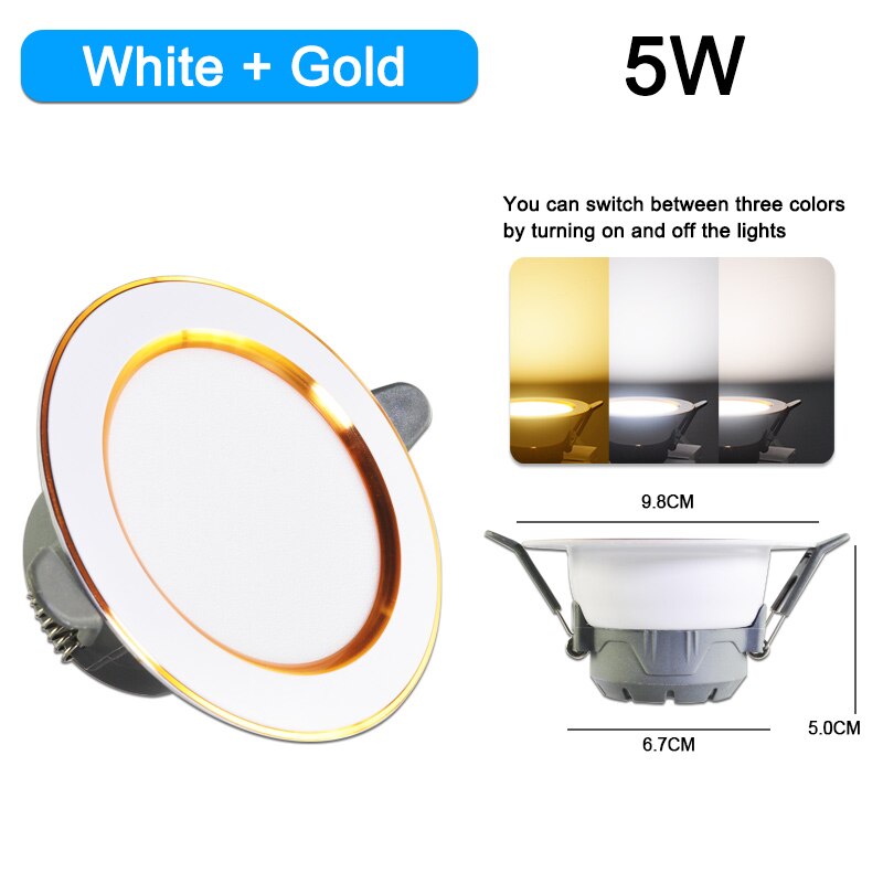 LED Downlight 3W 5W 3000k 4000k 6500k Downlight AC... – Vicedeal