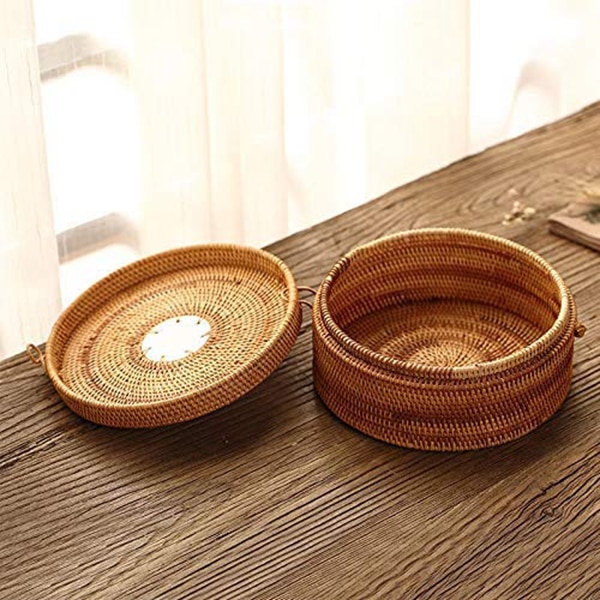 Handmade Rattan Pu'Er Tea Cake Storage Box Dessert... – Grandado