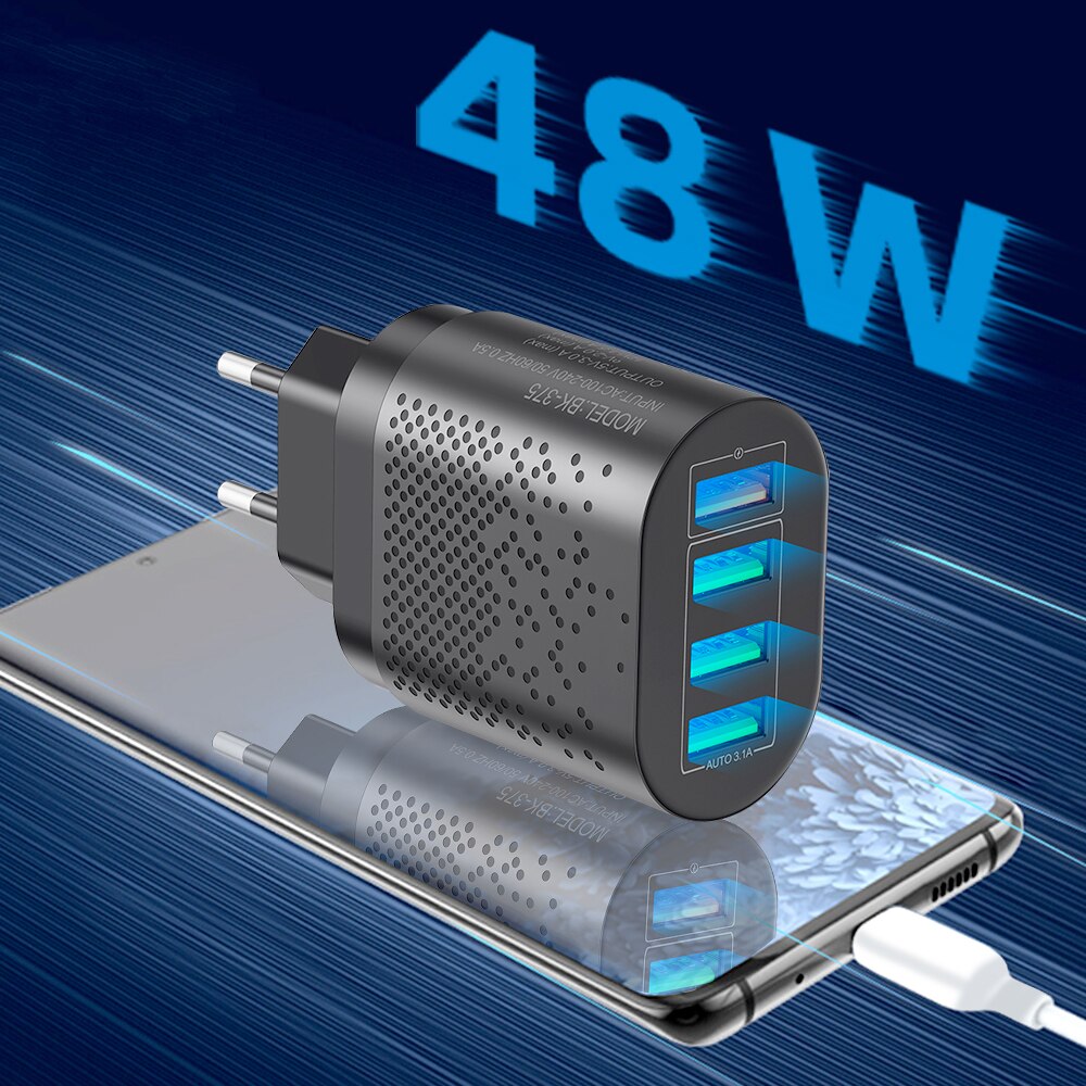 Quick Usb Telefoon Oplader Universele 4 Port Trave... – Grandado