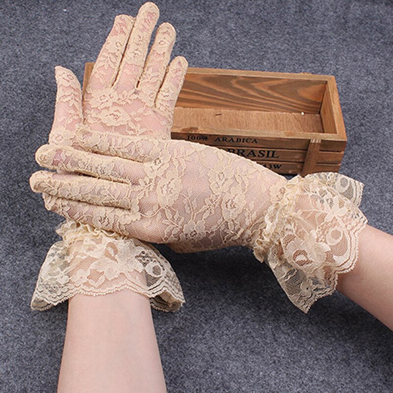 Women Vintage Sheer Short Lace Gloves Derby Tea Pa... – Grandado