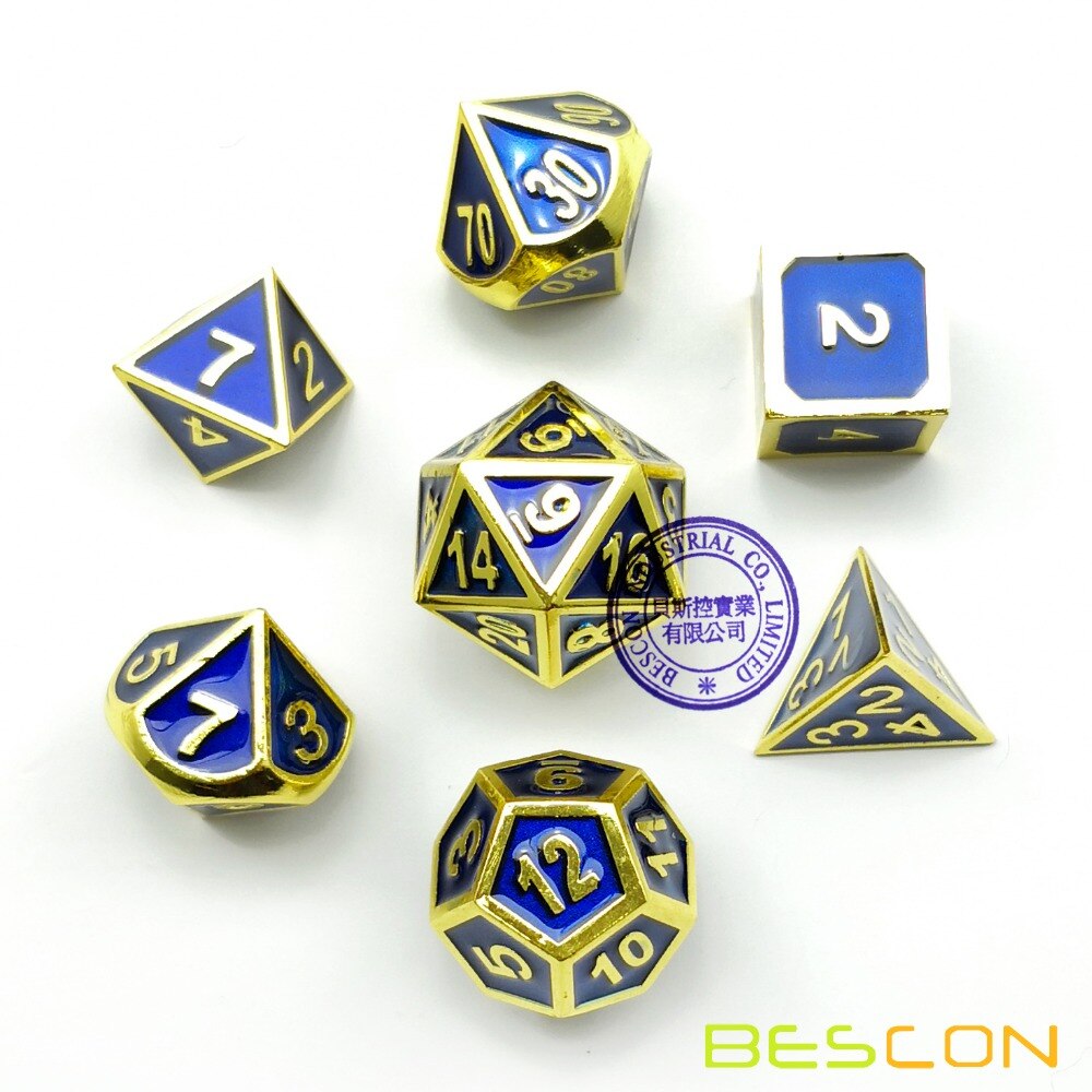 Bescon Deluxe Golden and Blue Enamel Solid Metal P... – Grandado