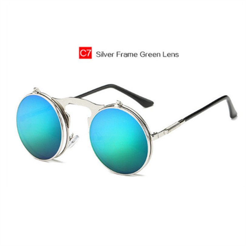 Round Metal Frames Steampunk Female Male Sun Glass... – Grandado