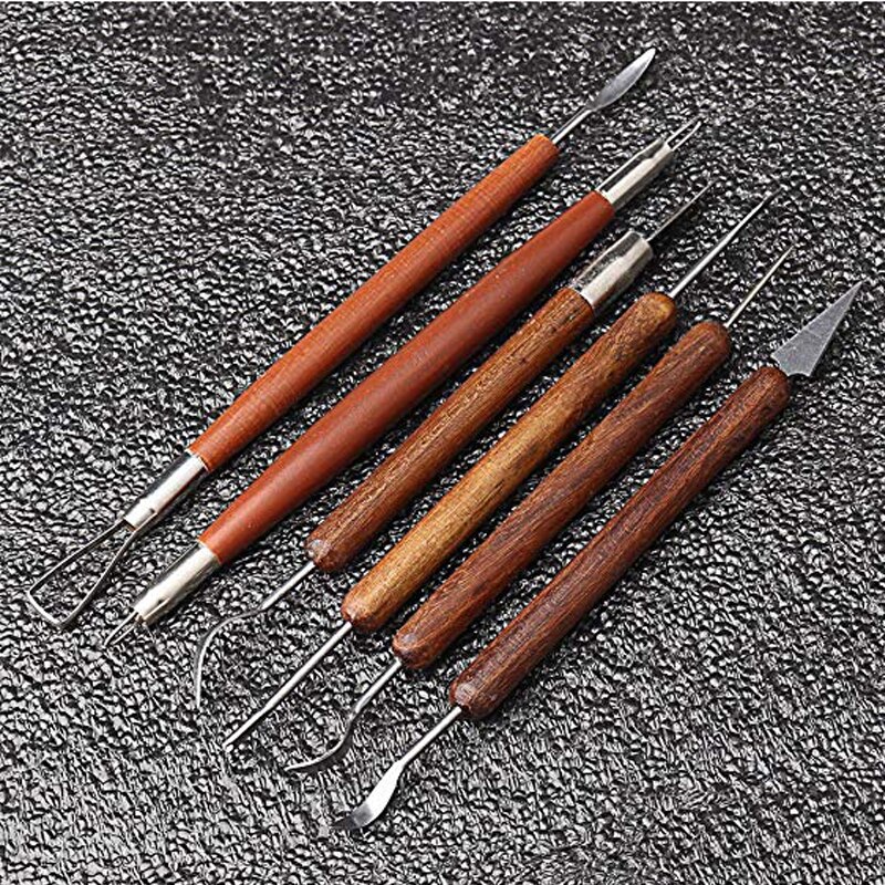 6Pcs Clay Sculpting Tools Wooden Handle Double-Sid... – Grandado