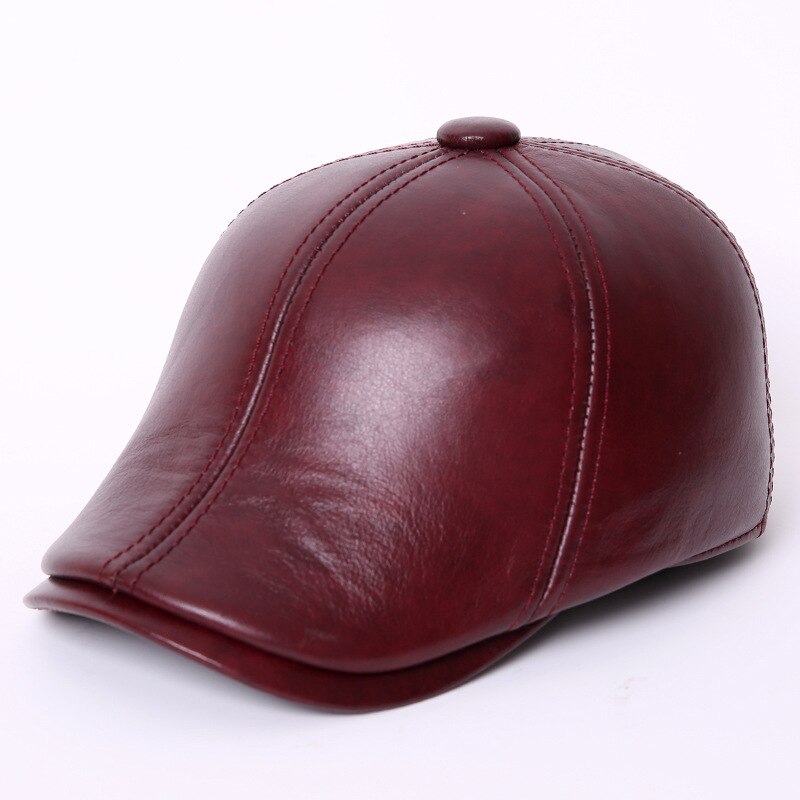 Chapeau en cuir H7004 pour hommes | Bonnet de bére... – Grandado