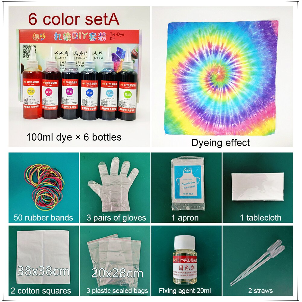 Textiel Verf Tie Dye Kit Kleding Graffiti Elastiek... – Grandado