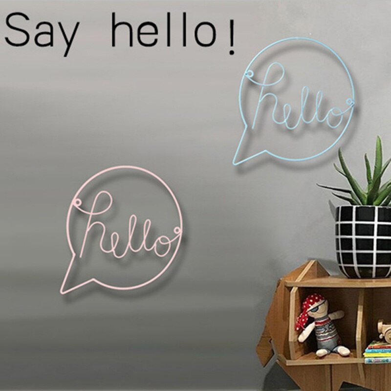 English Letters 'Hello' Iron Art Door Hanging Deco... – Grandado