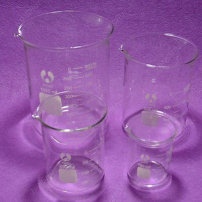 Glass Beakers 100ml 250ml 500ml 1000ml Each One,La... – Grandado