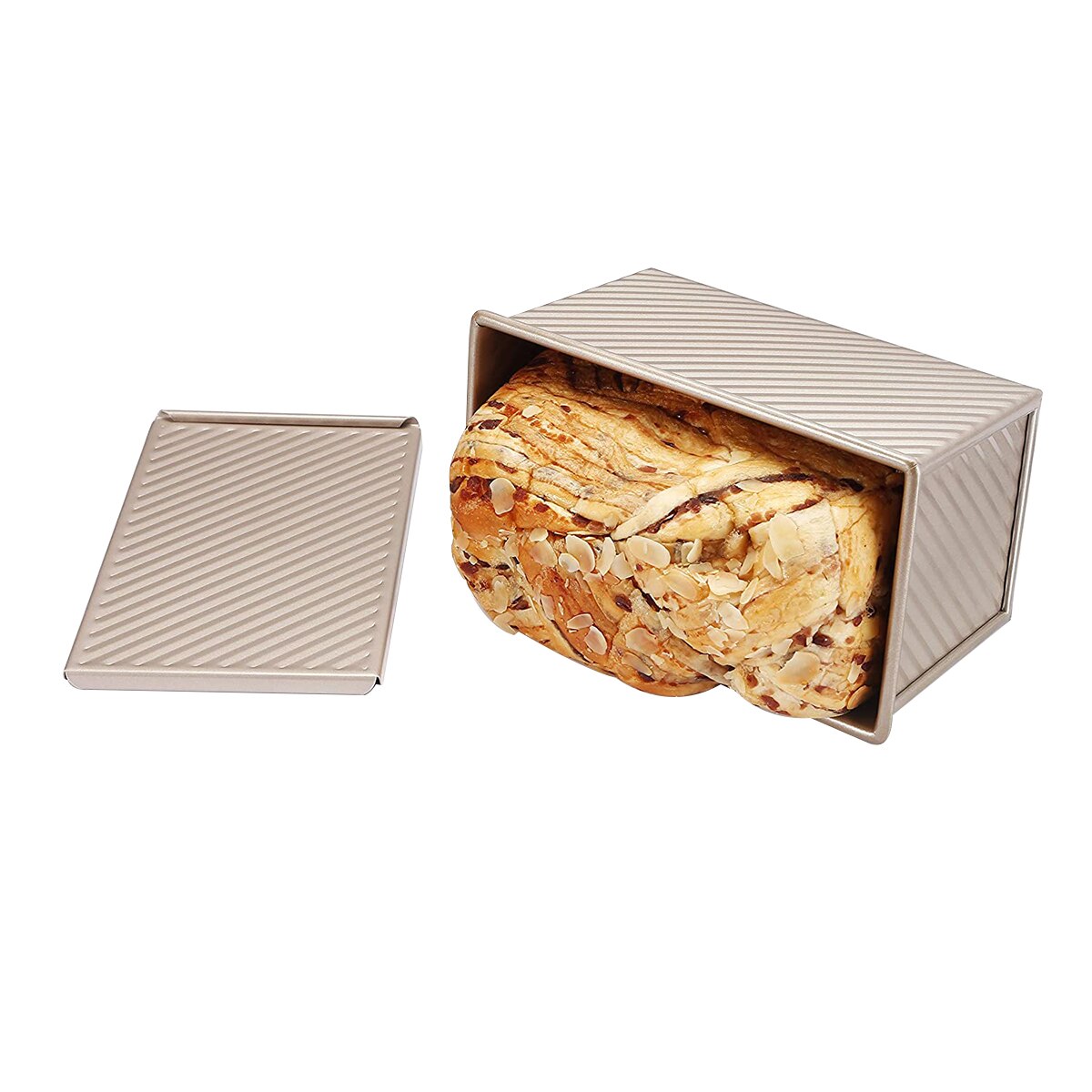 450g Loaf Pan with Lid Champagne-colored Corrugate... – Grandado