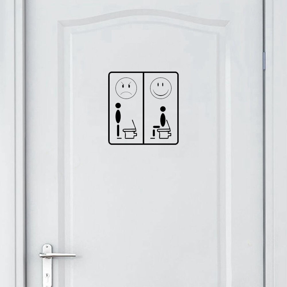 Pegatina de pared para inodoro, pegatina de cara f... – Grandado