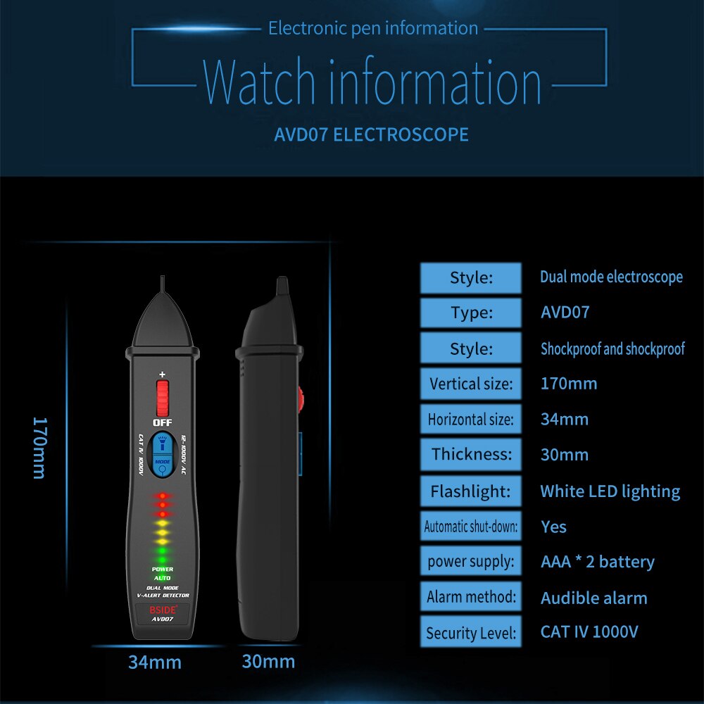 AVD07 Dual Test Pen Live Voltage Detector Test Pen... – Grandado