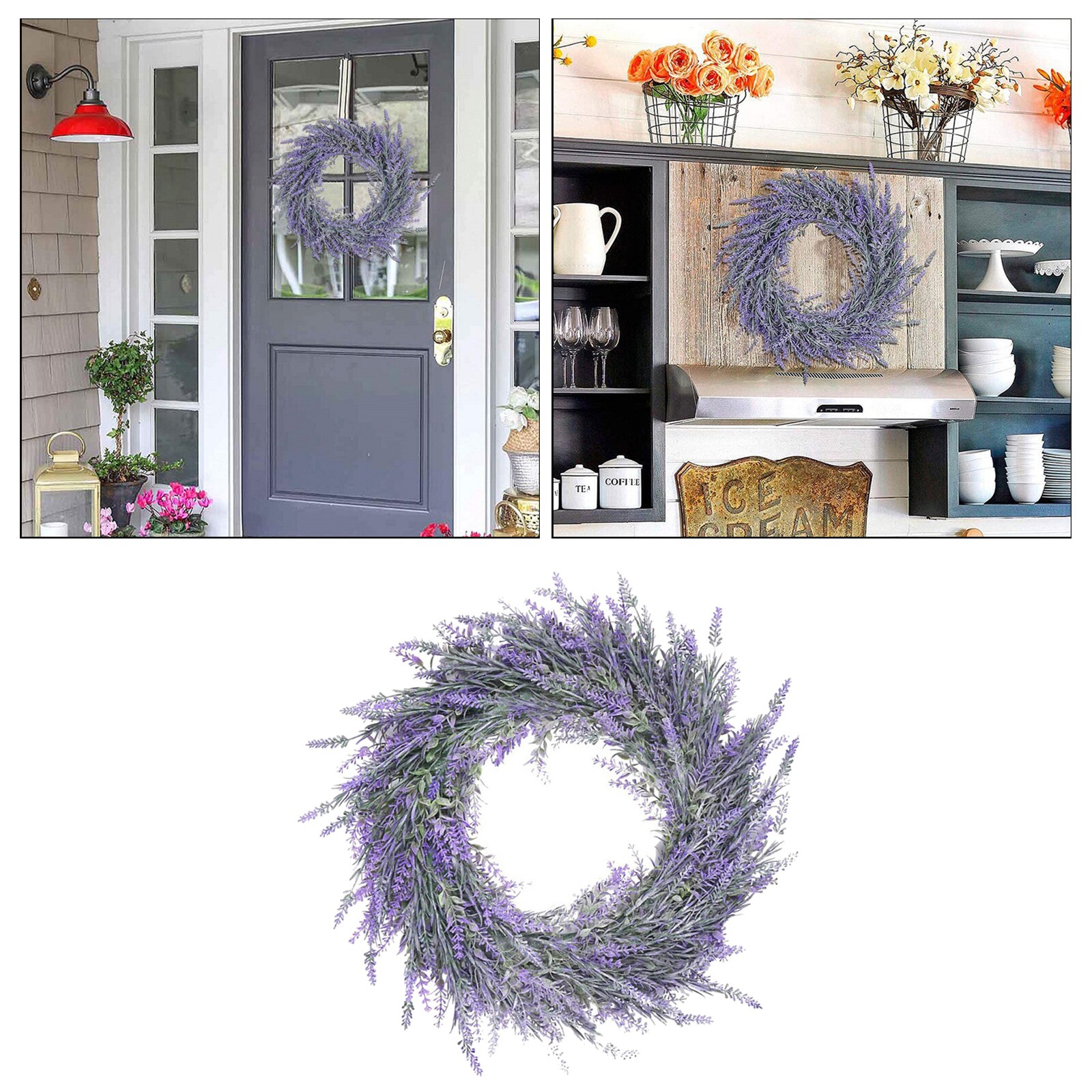 Artificial Door ing Lavender Flower Wreath Garland... – Grandado