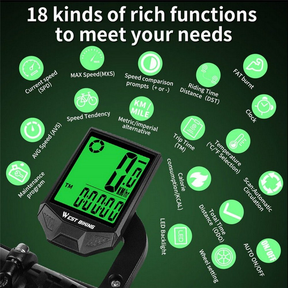 XINTOWN 2.36 Inch HD Screen Bicycle Odometer Water... – Grandado