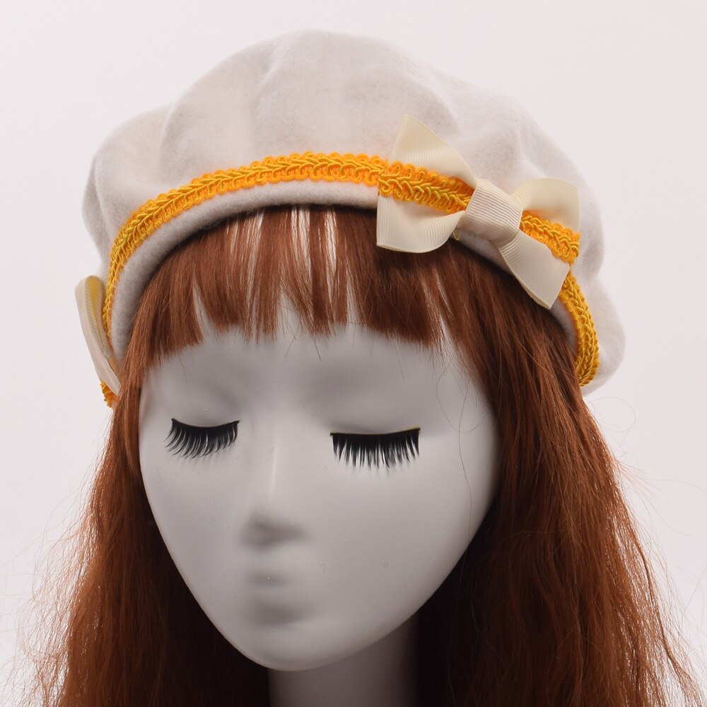 Women Cute Beret with Bow Casual Wool Berets Beani... – Vicedeal