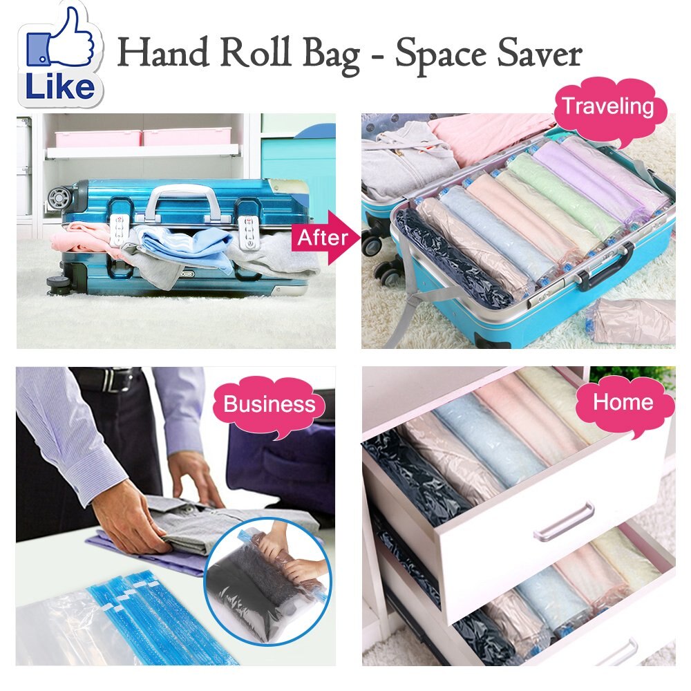 Hand Rolling Compression Vacuum Bag Border Foldabl... – Grandado