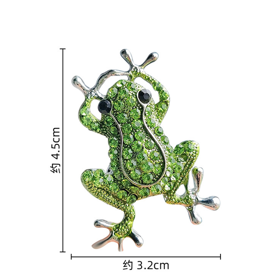 ZAKOL Luxury Green Crystal Frog Brooch Animal Broo... – Grandado