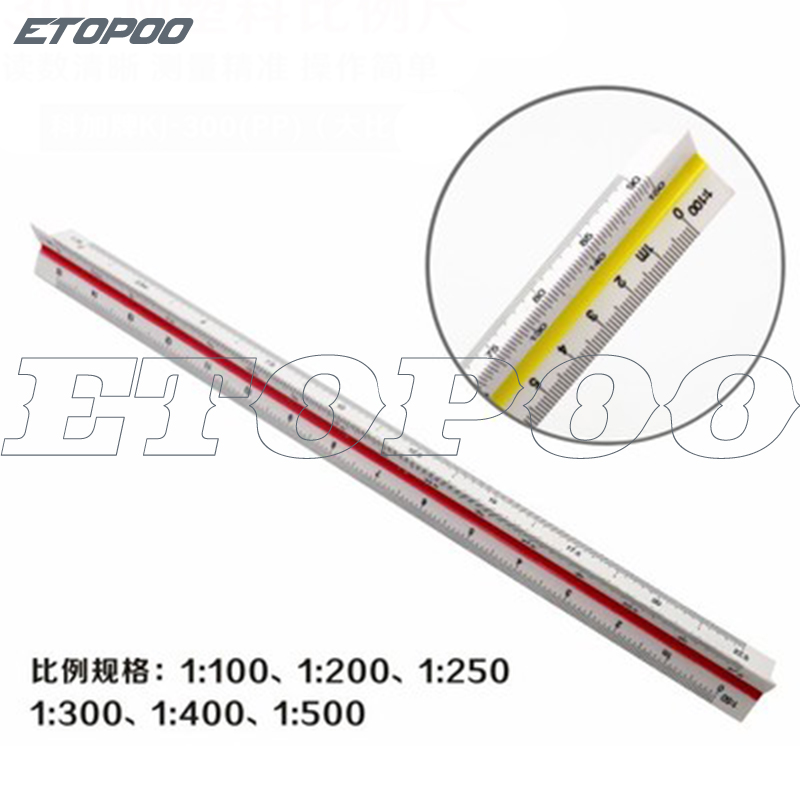 1:100/200/250 /300/400/500 Plastic Triangular Rule... – Vicedeal