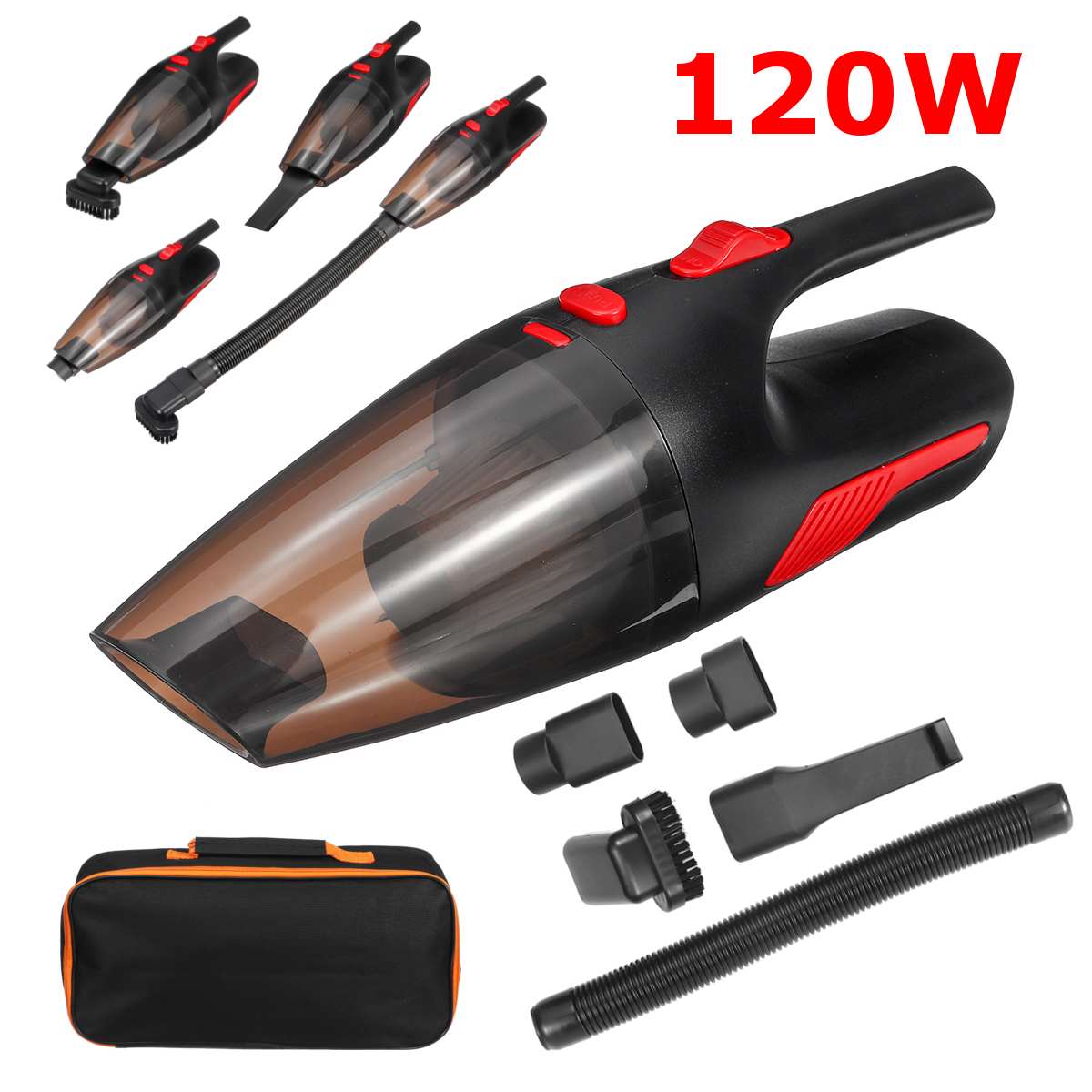 120W 5000kpa Handheld Home Car Vacuum Cleaner HEPA... – Grandado