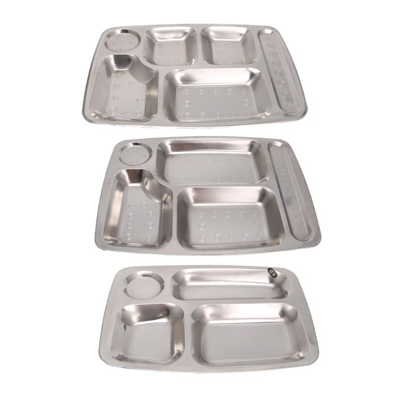 4/5/6 Grids Stainless Steel School Lunch Divided P... – Grandado