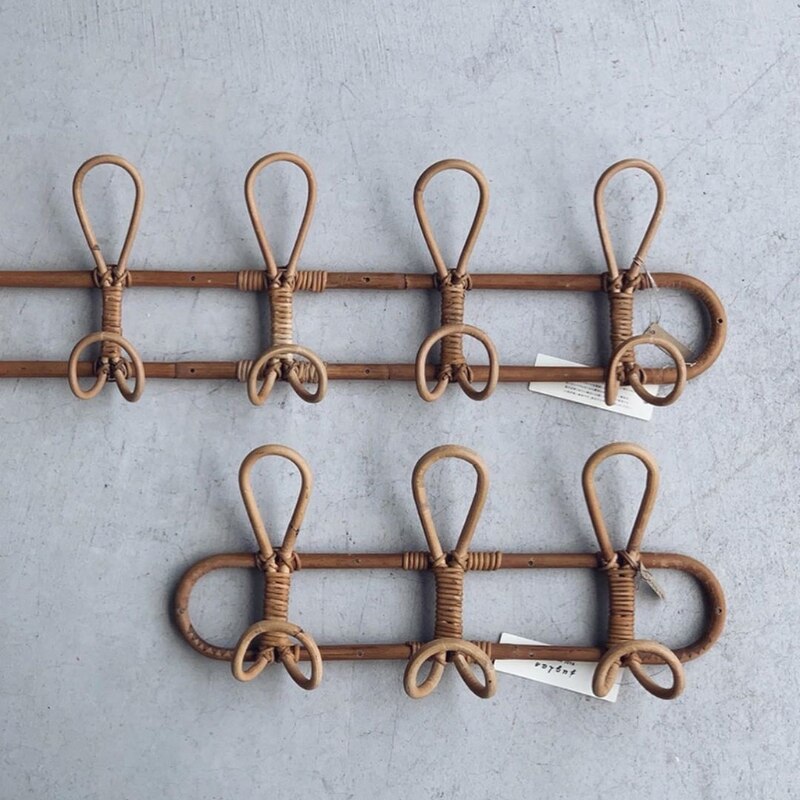 Decorative Rustic Rattan Wall Hooks 3 Hooks/5 Hook... – Grandado