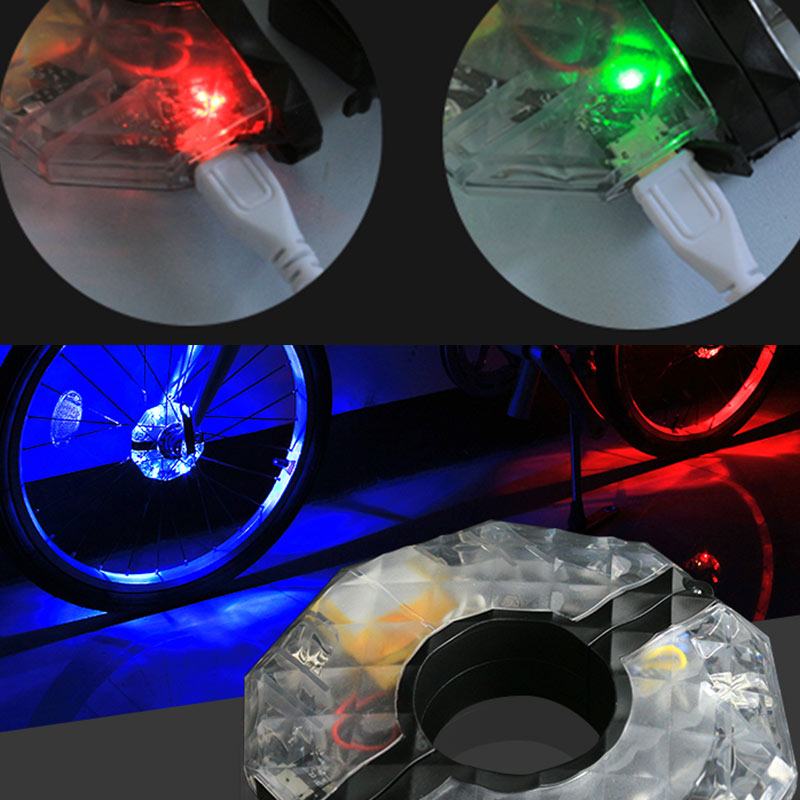 1/2pcs Rechargeable LED RGB Colorful Bike Wheel Hu... – Grandado