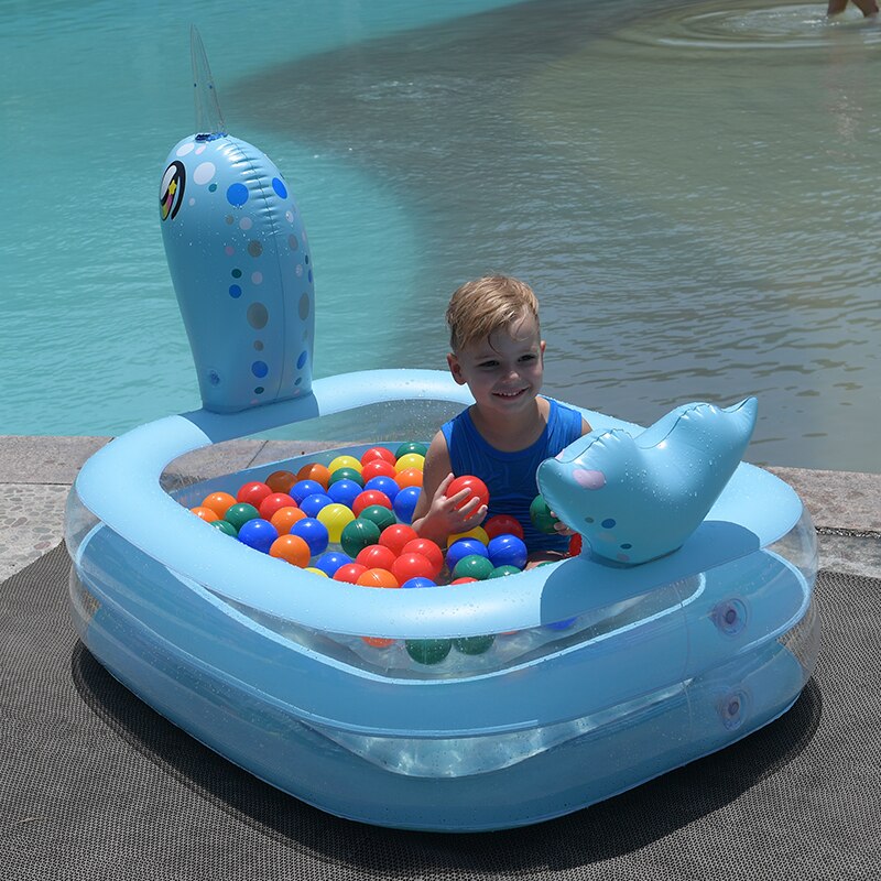 Trinuclear Giant Inflatable Sea Turtle Pool For Ch... – Grandado
