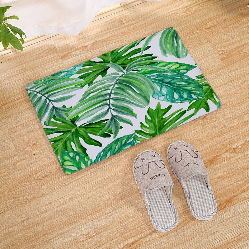 Creatieve Groene Bladeren Afdrukken Badmat Flanel ... – Grandado