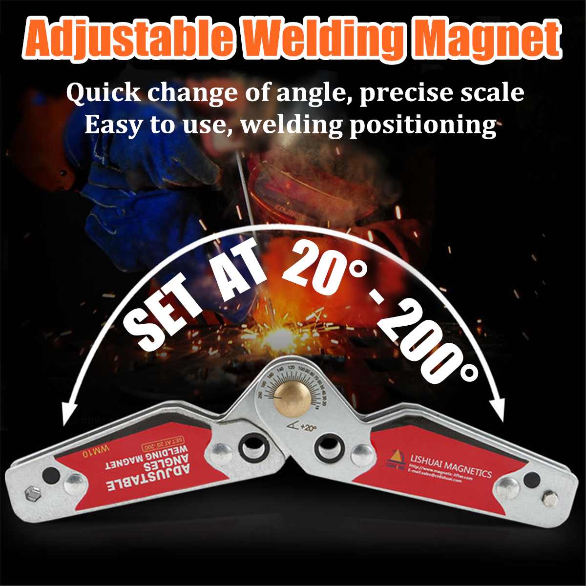 2 Size Adjustable Angles 20-200 degree Magnet Magn... – Grandado
