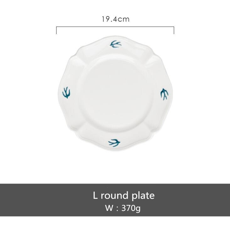 Swallow Bird Embossed Ceramic Plate Simple Small F... – Vicedeal