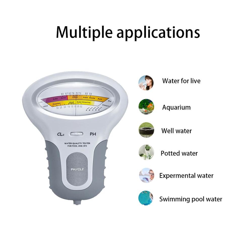 PH Meters PH CL2 Chlorine Water Tester For Home Sw... – Grandado