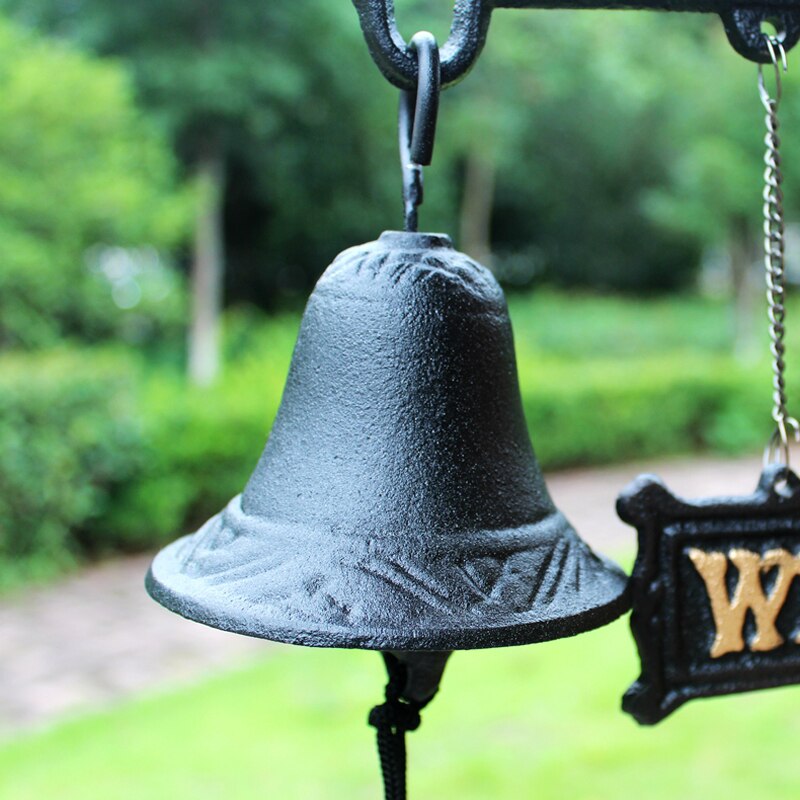 Beach Blue Paint Rudder Cast Iron Wall Bell With G... – Grandado