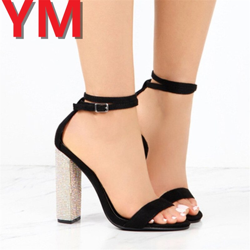 Sandalias Crystal Mujer Women Heeled Sandals Buckl... – Grandado