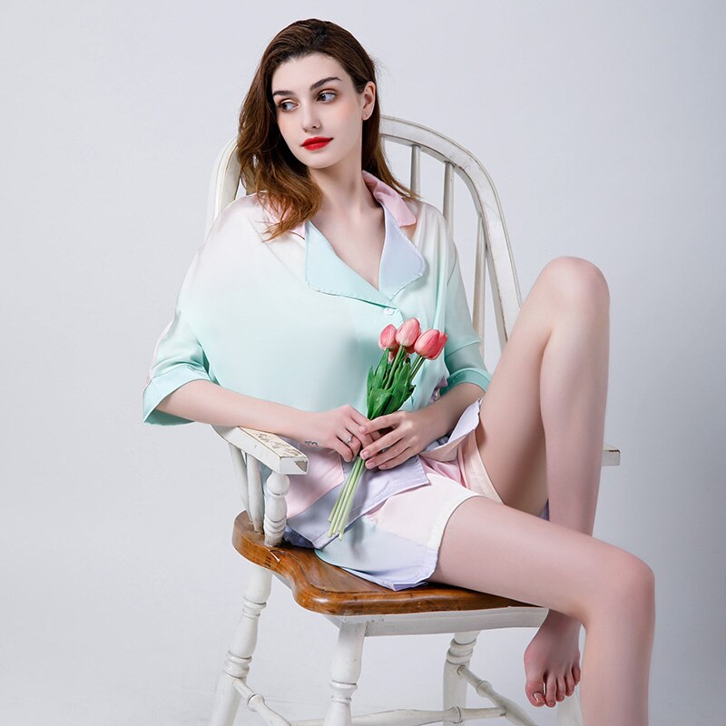 Summer Ladies Pajamas Set Simple Style Comfort Sil... – Grandado