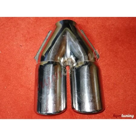 60mm Dual Outlet Exhaust Tip, Stainless Chrome – Grandado