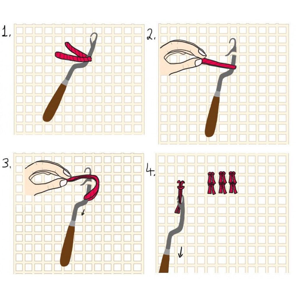 Wooden Handle Rug Knitting Accessories Crochet Car... – Vicedeal