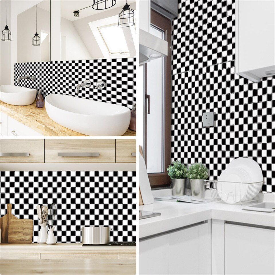 20x240cm Mosaic Wall Tile Sticker Waterproof Oil-p... – Vicedeal