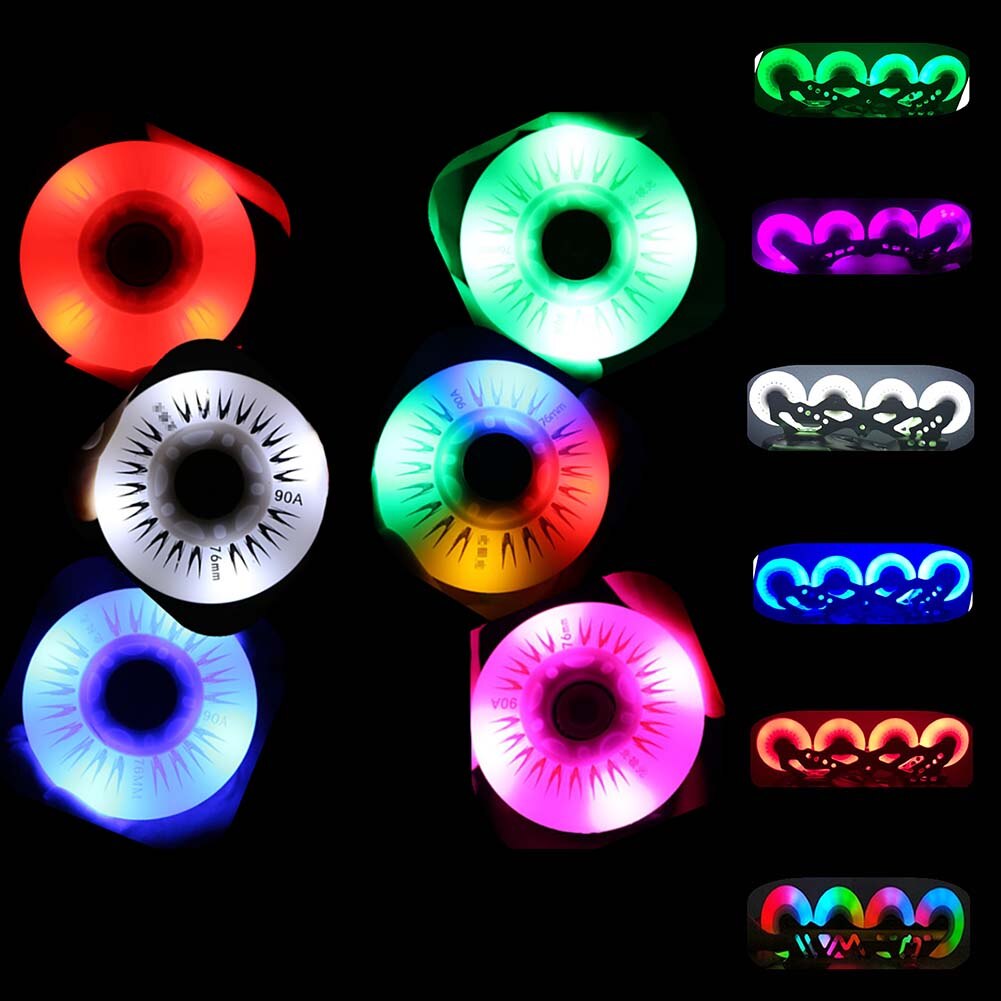 LED Light Skate Wheel Led Inline Sliding Flash PU ... – Grandado