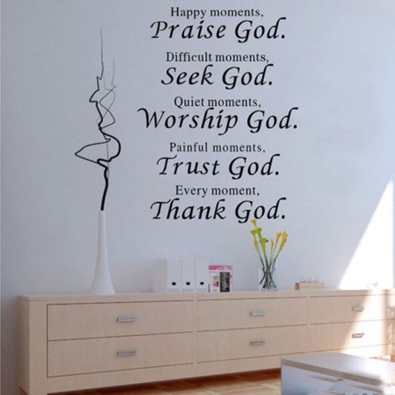 Bible Wall Sticker Praise God Trust Thank God Wall... – Grandado