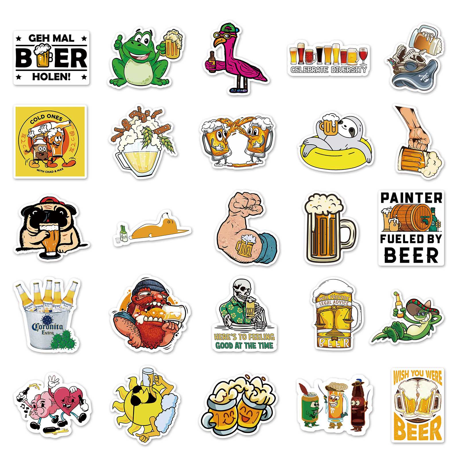 50pcs Beer Theme Sticker Waterproof for Car Bumper... – Grandado
