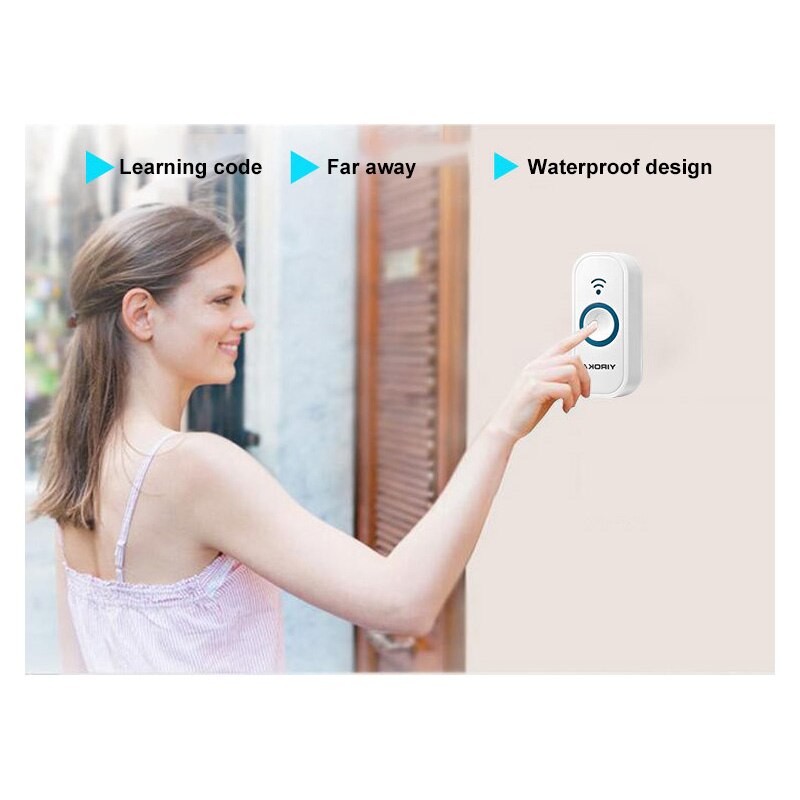 Waterproof Wireless Doorbell 110-220V Rings Adjust... – Grandado